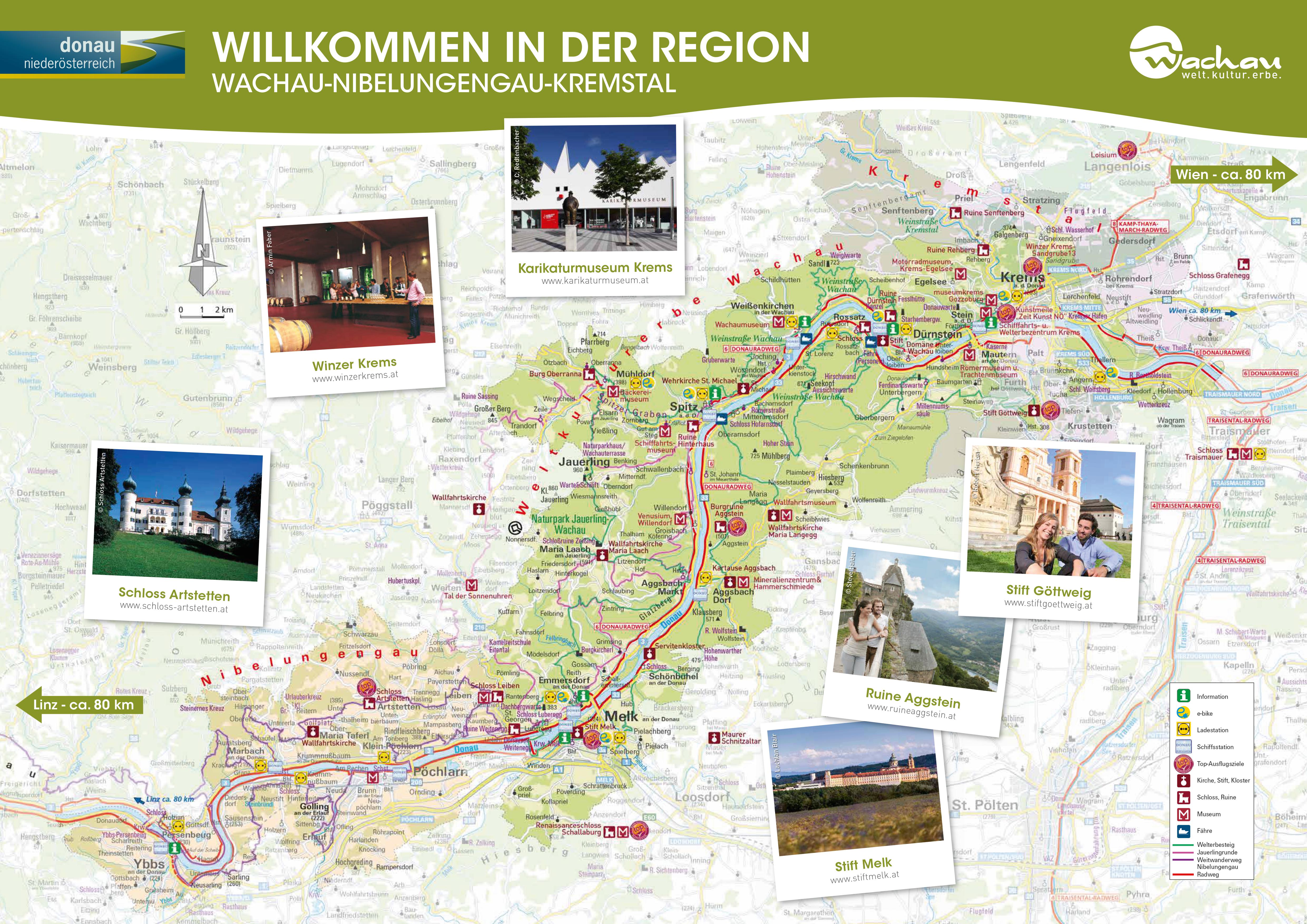 Regionskarte Wachau - Prospekte & Downloads